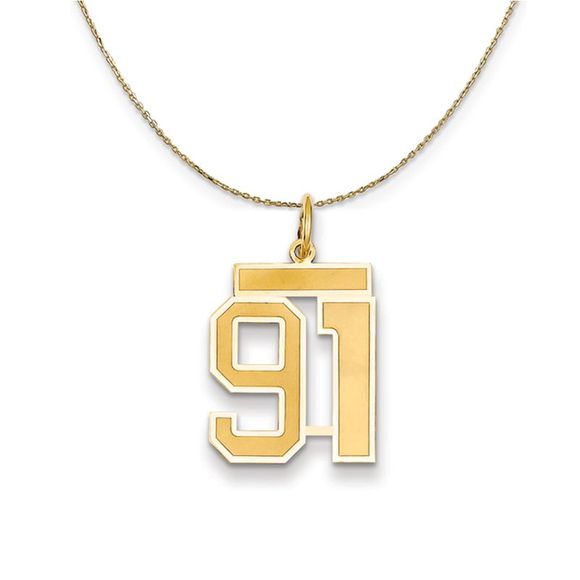 Black Bow Jewelry Co. | Jewelry | 4k Yellow Gold Jersey Med Number 91 ...